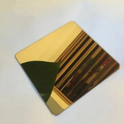 China Super Gold Colour Mirror Stainless Steel Sheet 3mm Thickness High Durability for sale
