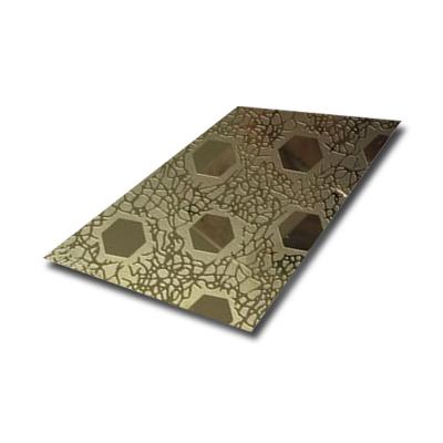 China PVD Color Coating Etching Stainless Steel Sheet 304 Decorative Wall Metal Sheet for sale