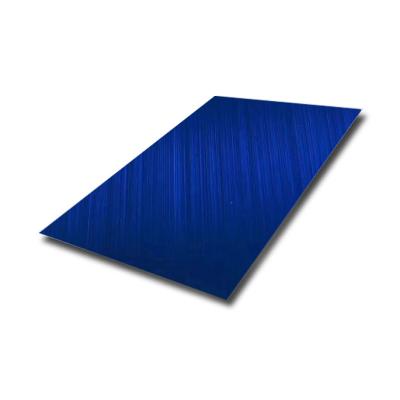 China Spot Goods Blue Brushed Stainless Steel Sheet Cold Rolled 0.3mm Thickness for sale