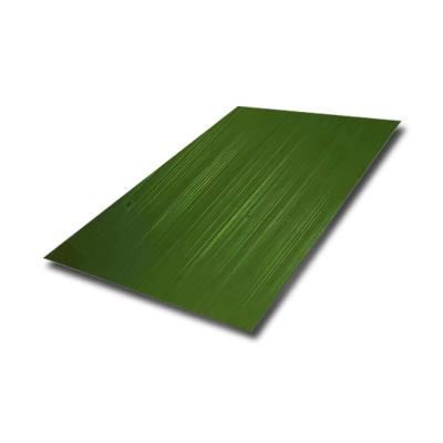 China Brushed Finish Green Stainless Steel Sheet Plate With Anti - Finger Print for sale