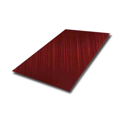 China Custom Red Brushed Finish Stainless Steel Sheet 2400 X 1200 Corrosion resistant for sale