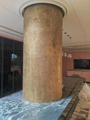 China met laser gesneden decoratieve textuurplaat met gehamerd roestvrijstalen cilinder/pilaar Te koop