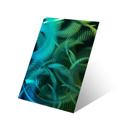 China sus material 304L mirror etched polished 3D pattern stainless steel sheet for decorative wall art for sale