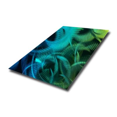 China Su material 304L folha de aço inoxidável com padrão 3D polido e gravado em espelho para arte decorativa de parede for sale