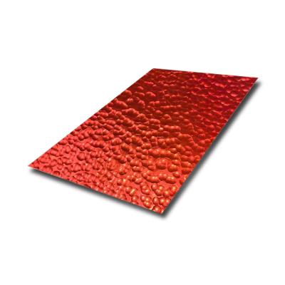 China Bright AISI 304 Stainless Steel PVD China Red Color Stainless Steel Hammered Sheet for sale