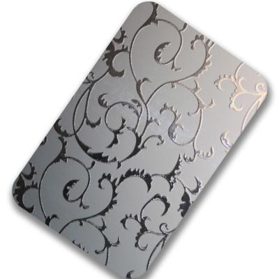 China 3d Etched Finish Stainless Steel Decorative Sheet 8K Mirror Golden For Wall Cladding for sale