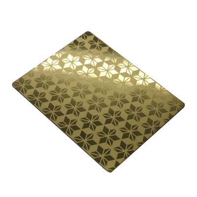 China 201 PVD Color Coating Stainless Steel Metal Cutting Sheet Etching Pattern 4x8 For Wall Panel Decor for sale