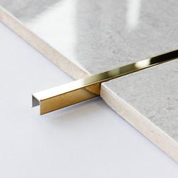 China Gold 316 Stainless Steel Tile Trim 20mm U Shaped Mirror Trim 0.5mm~3mm Thick for sale