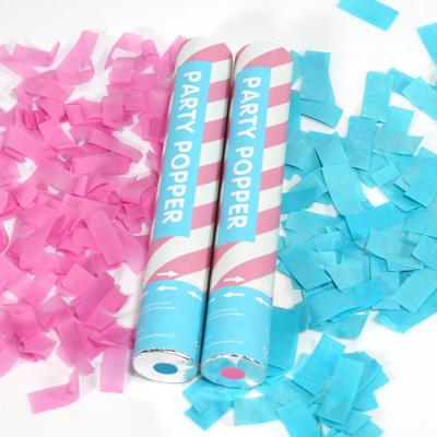China Gender Reveal Party Pink Blue Color Blower Holi Powder Confetti Cannon for sale