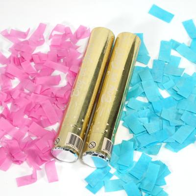 China Gender Reveal Party Pink Blue Color Blower Holi Powder Confetti Cannon for sale