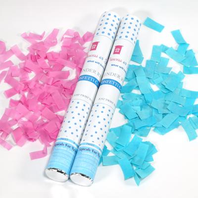 China Gender Reveal Party Pink Blue Color Blower Holi Powder Confetti Cannon for sale