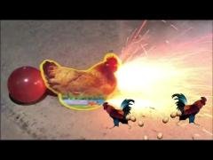 MA701誕生日おめでとうの花火のクラッカー、卵の花火を置いている雌鶏