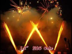 Liuyang Mandarin Factory Ingrosso 1.2 Pollici 108 Colpi Fuochi d'Artificio a Torta di Carta a Forma di W 1.3g Un0335 Fuochi d'Artificio a Torta Oro Professionali