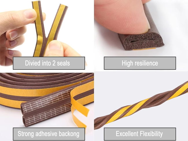 Self-adhesive Epdm D Type Rubber Sealing Strip Universal Weather Foam ...