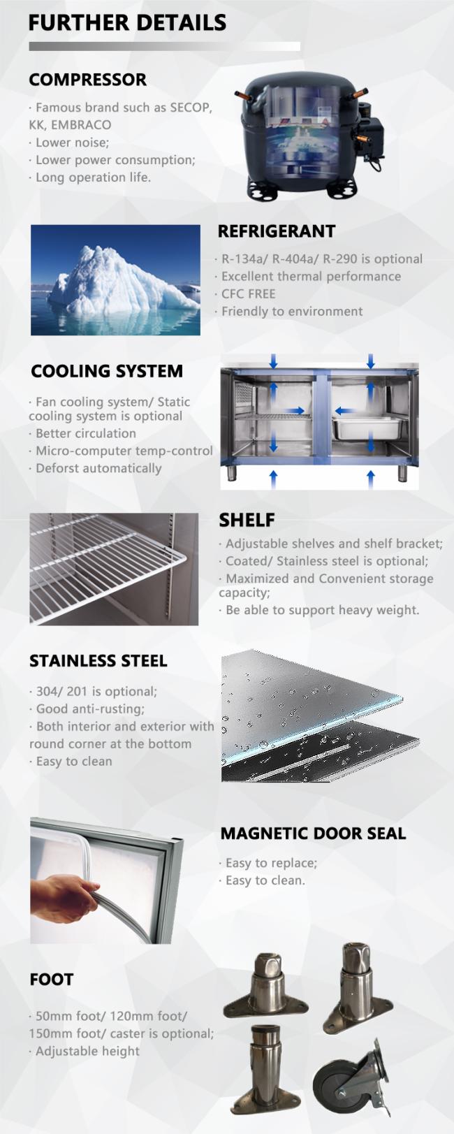 Commercial Tabletop Under Counter 201/304 Chiller  Refrigerated Fridge Refrigerator Table Freezer