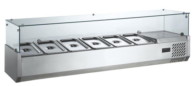 Glass Top Salad Bar Counter Display Used