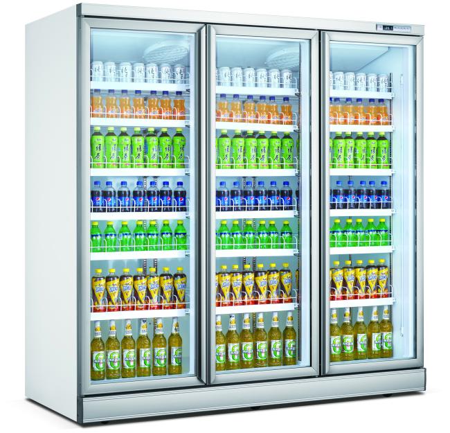 Factory Price Commercial 3 Door Chiller for Supermarket Glass Door Fridge Beverages Display Cooler