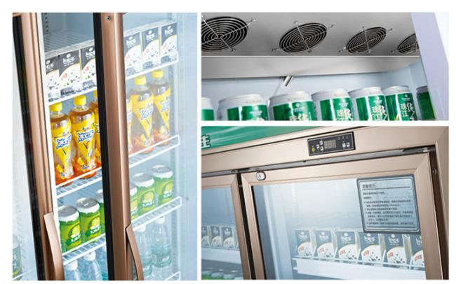 Factory Price Commercial 3 Door Chiller for Supermarket Glass Door Fridge Beverages Display Cooler