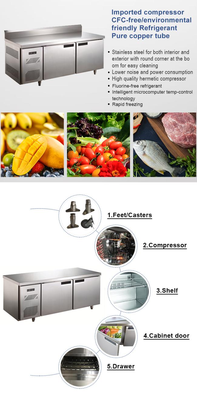 Commercial Tabletop Under Counter 201/304 Chiller  Refrigerated Fridge Refrigerator Table Freezer