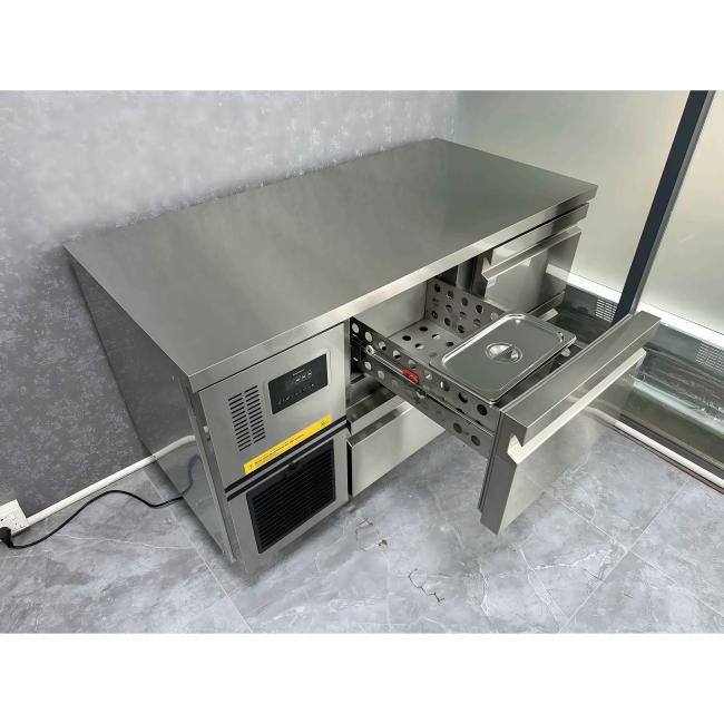 Close-up of drawer mechanism and interior space