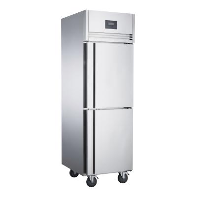 China Commercial 420L Upright Double Door Fridge Restaurant Kitchen Appliance Kitchen Fridge for sale