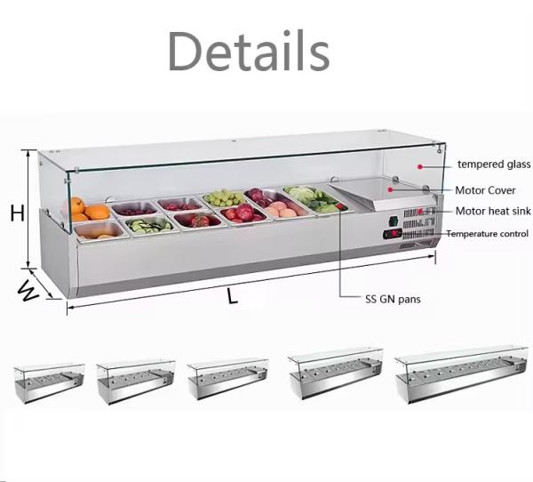 Quality Single-Temperature Portable Salad Sandwich Refrigerator Pizza Prep Table Good for sale