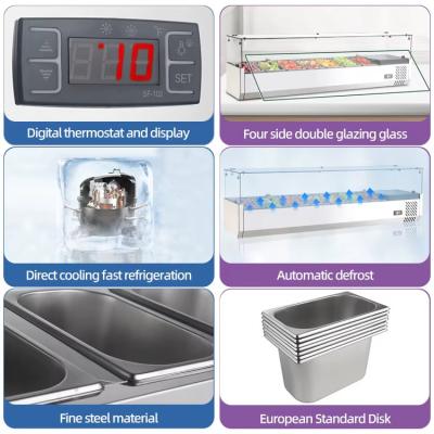China Single-Temperature Portable Salad Sandwich Refrigerator Pizza Prep Table Good Price for sale
