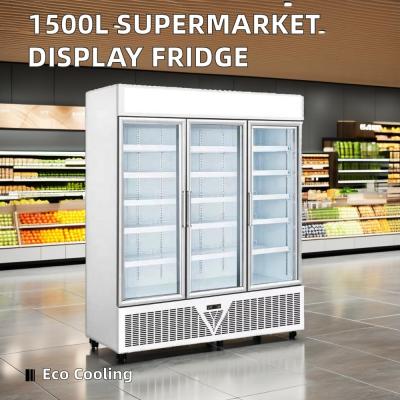 China China Factory 1530L Glass Door Display Fridge Supermarket Refrigerator Energy Drinks Energy Efficient Warehousing Supplements for sale