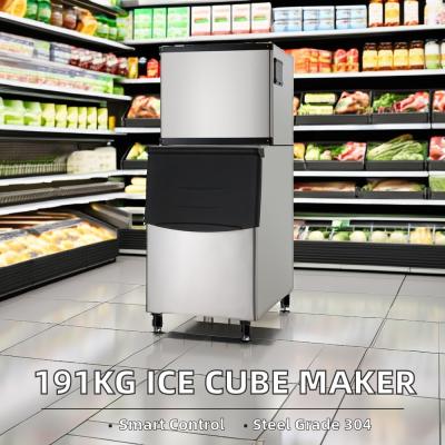 China Commercial Home Business Block Ice Maker 125kg Automatic Cube Machine LED Supermarket Use Single-Temperature Home Refrigerator for sale