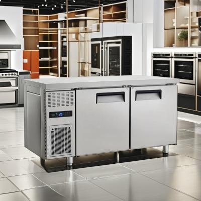 China Commercial Air-Cooled Counter Refrigerator with Compressor Worktable for Kitchen Ice Cream Worekbench for sale