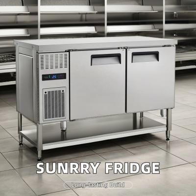 China Commercial Air-Cooled Counter Refrigerator with Compressor Worktable for Kitchen Ice Cream Worekbench for sale