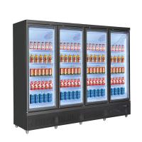 Quality Four-Door Glass Beverage Display Cooler Supermarket Display Fridge with Cooling for sale