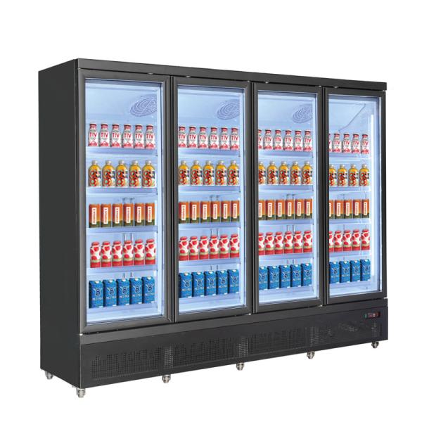 Quality Four-Door Glass Beverage Display Cooler Supermarket Display Fridge with Cooling Technology for Drinks Storage for sale