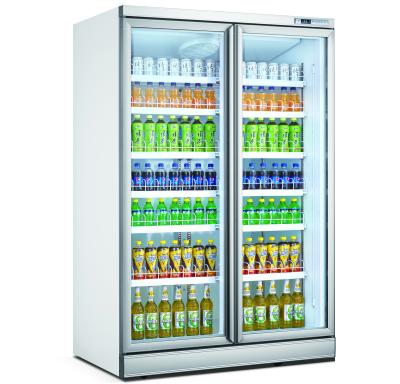 China Commercial Supermarket LED Light Upright Display Cooler 220V Single-Temperature Fan Cooling for Cold Drinks Chill Climate Type for sale