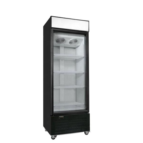 Quality Single Door Store Refrigerator 220V Soda Drink Chiller Water Bottle Cooler LED Light Single-Temperature Cooling for Display for sale