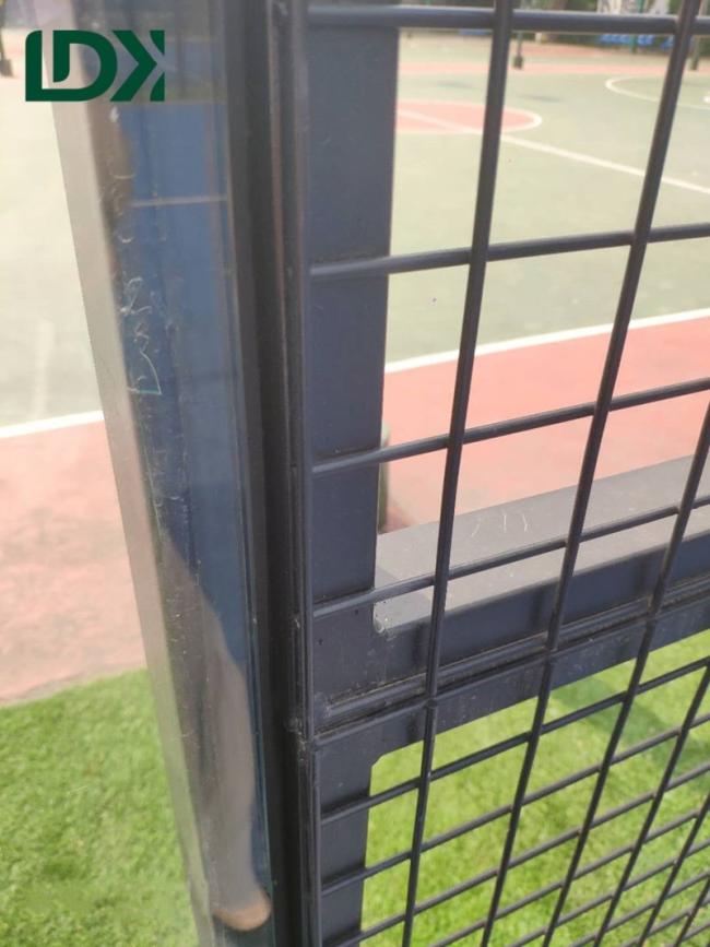Metal frame construction of padel court