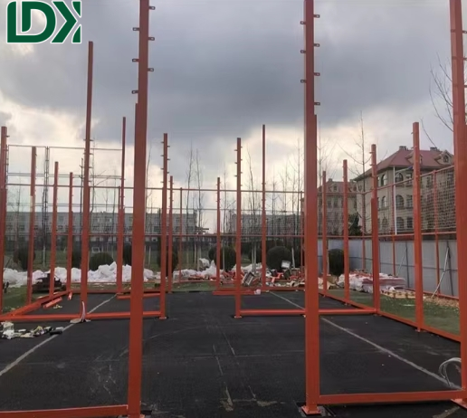 Installation team working on padel court
