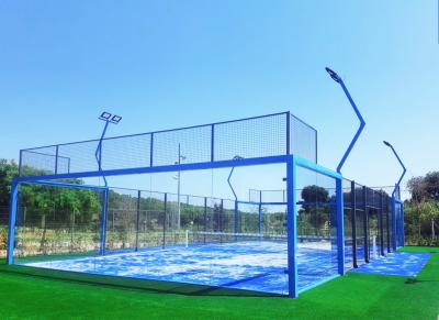 China Tempered Glass Panoramic Outdoor Padel Court Professional Platform Tennis Field Equipment With Steel Mesh for sale