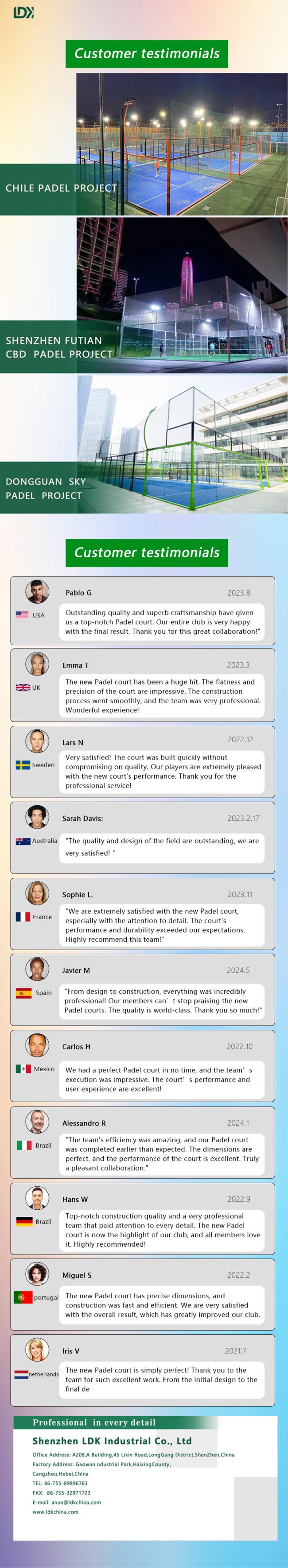 Professional padel court installation