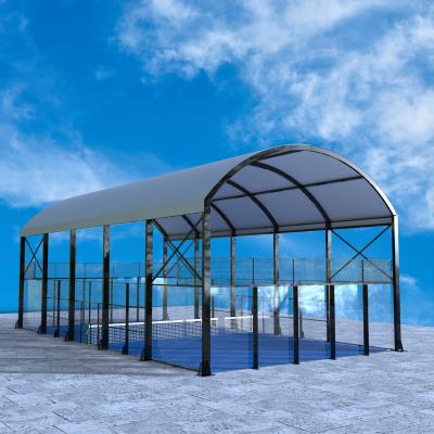 China Customizable Portable Roofed Padel Tennis Court UV-Resistant Canopy & Stable Frame for Training and Competition for sale