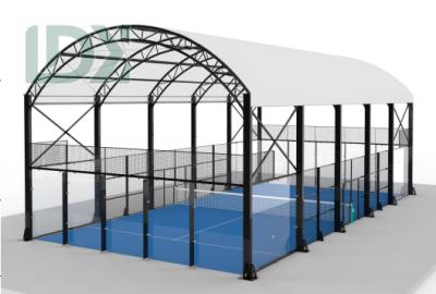 China High Stability Covered Padel Court With Roof Resistance Level 13 Typhoons for sale