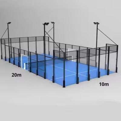 China Factory Price Paddle Court Both Indoor Outdoor 10x20M Size 12MM Tempered Glass Padel Court for sale