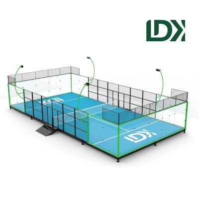 China Panoramic Outdoor Padel Court Custom Size With Base Cost Portable Padel Court Indoor for sale