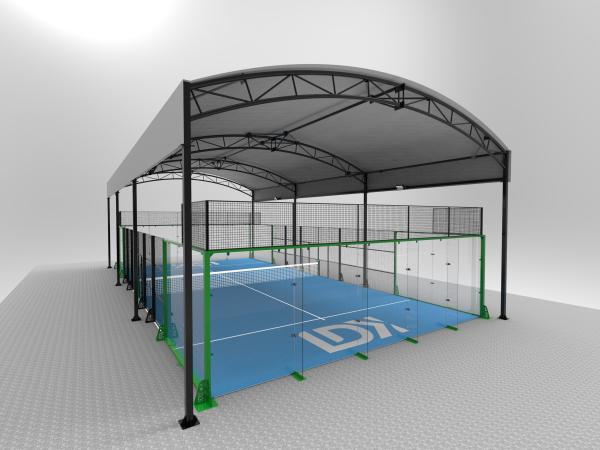 Quality Stormproof Protection 360 Degree Weatherproof Outdoor Panoramic Padel Court With Roof for sale
