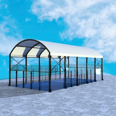 China stormproof protection Customized Hot Dip Galvanized Padel Court Cover Canopy for sale