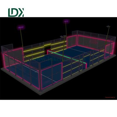 China Eco-Friendly Glowing Padel Court Recyclable Materials EnergySaving LED Lighting Enjoy Green Sports 24/7 for sale