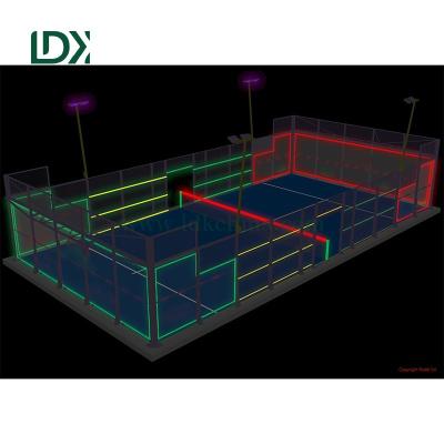 China Sustainable Glowing Padel Court Recyclable Structure High-Efficiency LEDs Play Green All Day for sale