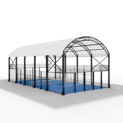 China High-Strength Padel Court with Roof Tempered Glass Panels for sale