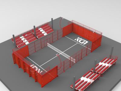 China Padels Court with Spectator Seating and Lighting System for Sports Venues for sale
