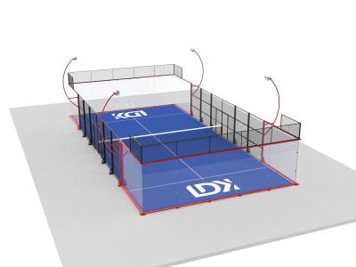 China Factory Direct Padel Court with LED Lighting and Glass Back Wall for sale